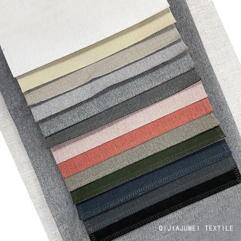 280GSM Bamboo joint faux Linen plain sofa fabric-Woven Linen Look ...